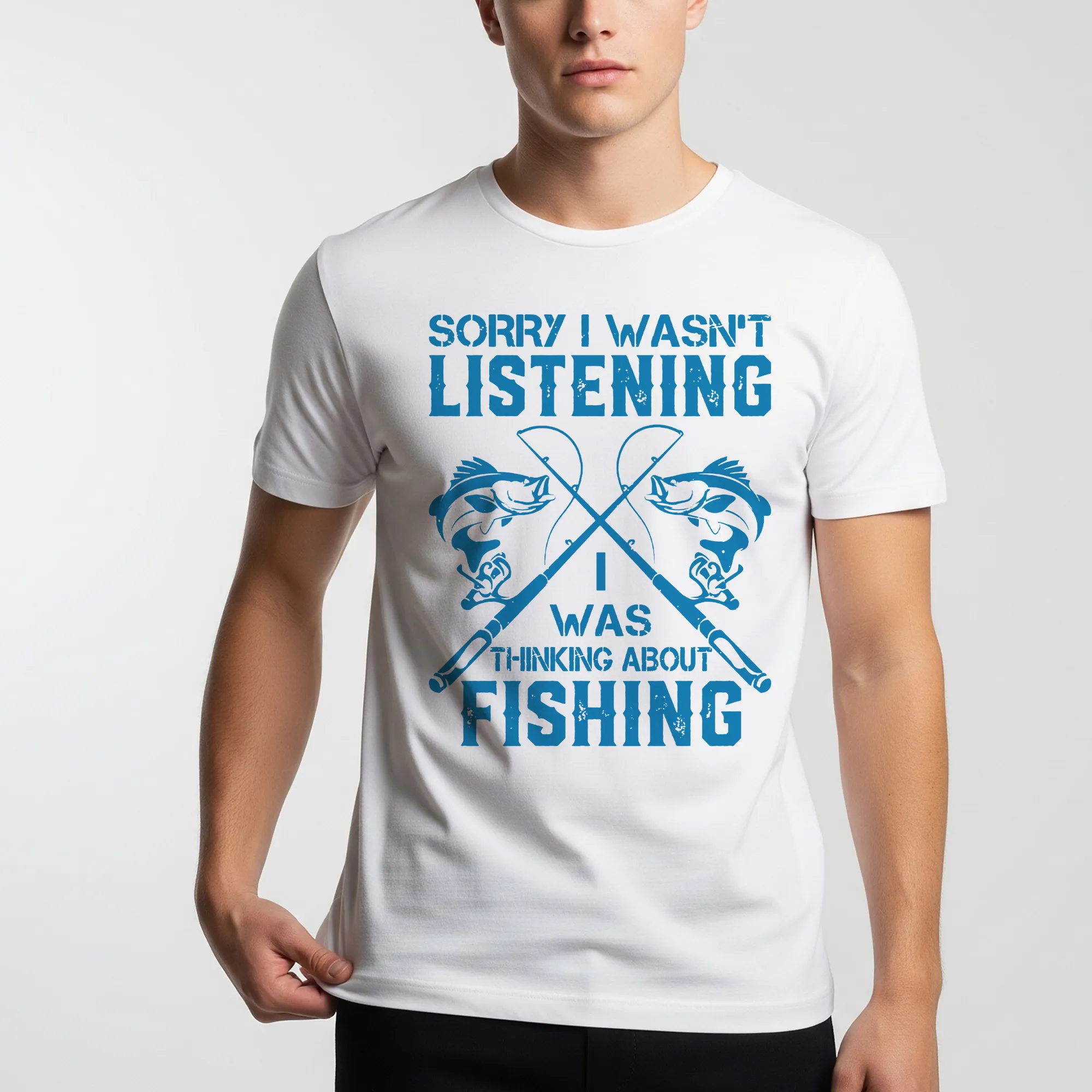 Sorry I Wasn't Listening Fishing Meme Shirt: Funny Angler Tee ...