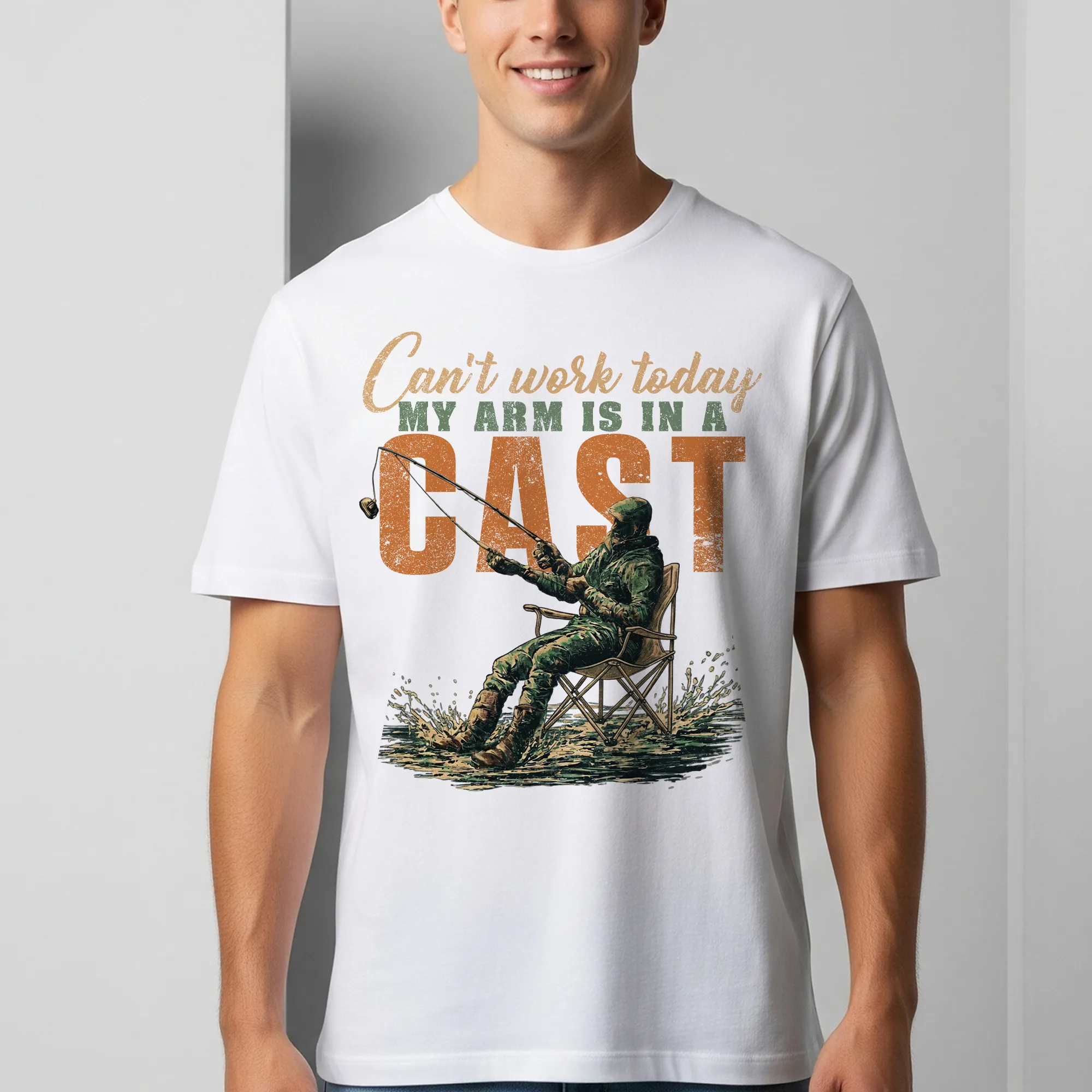 My Arm Is In A Cast Funny Shirt: Excuse Tee for Anglers | Riverside Relics